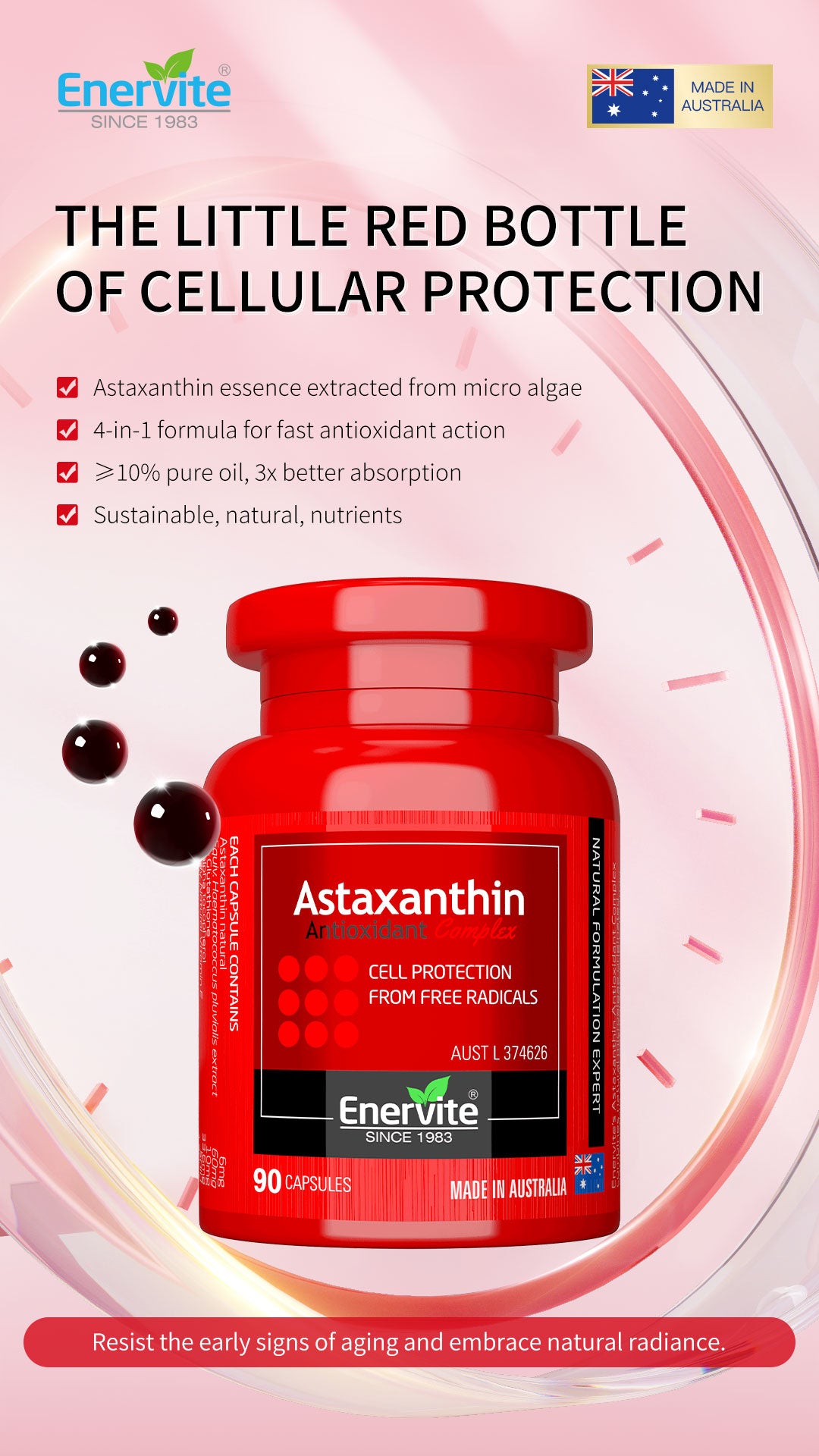 Astaxanthin - derived from Micro-algae (sustainable beauty) 90s – ENERVITE
